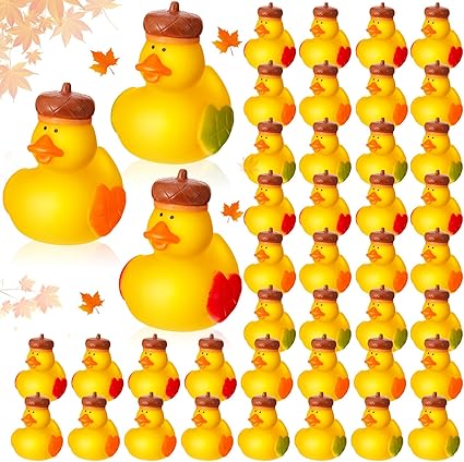 Amazon.com: Deekin 24 Pcs Fall Rubber Ducks Acorn Ducks 2 Inch ...