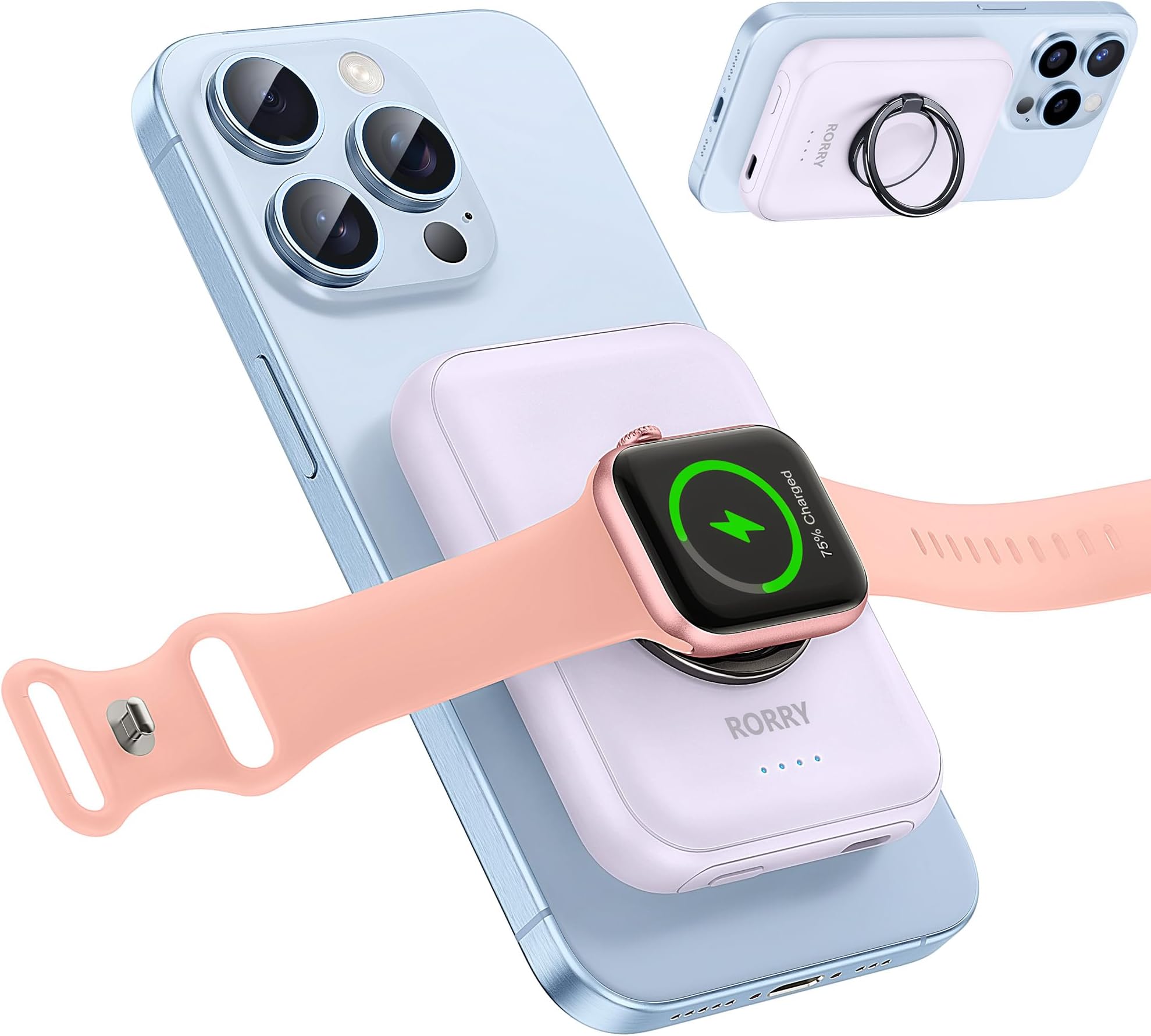 Amazon.com: RORRY for Magsafe Portable Charger, [for iPhone & iWatch ...