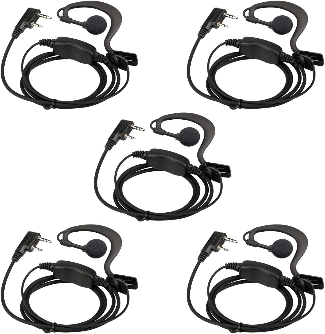Retevis C-Type Earhook Headphones Walkie Talkies Earpiece Headset with ...