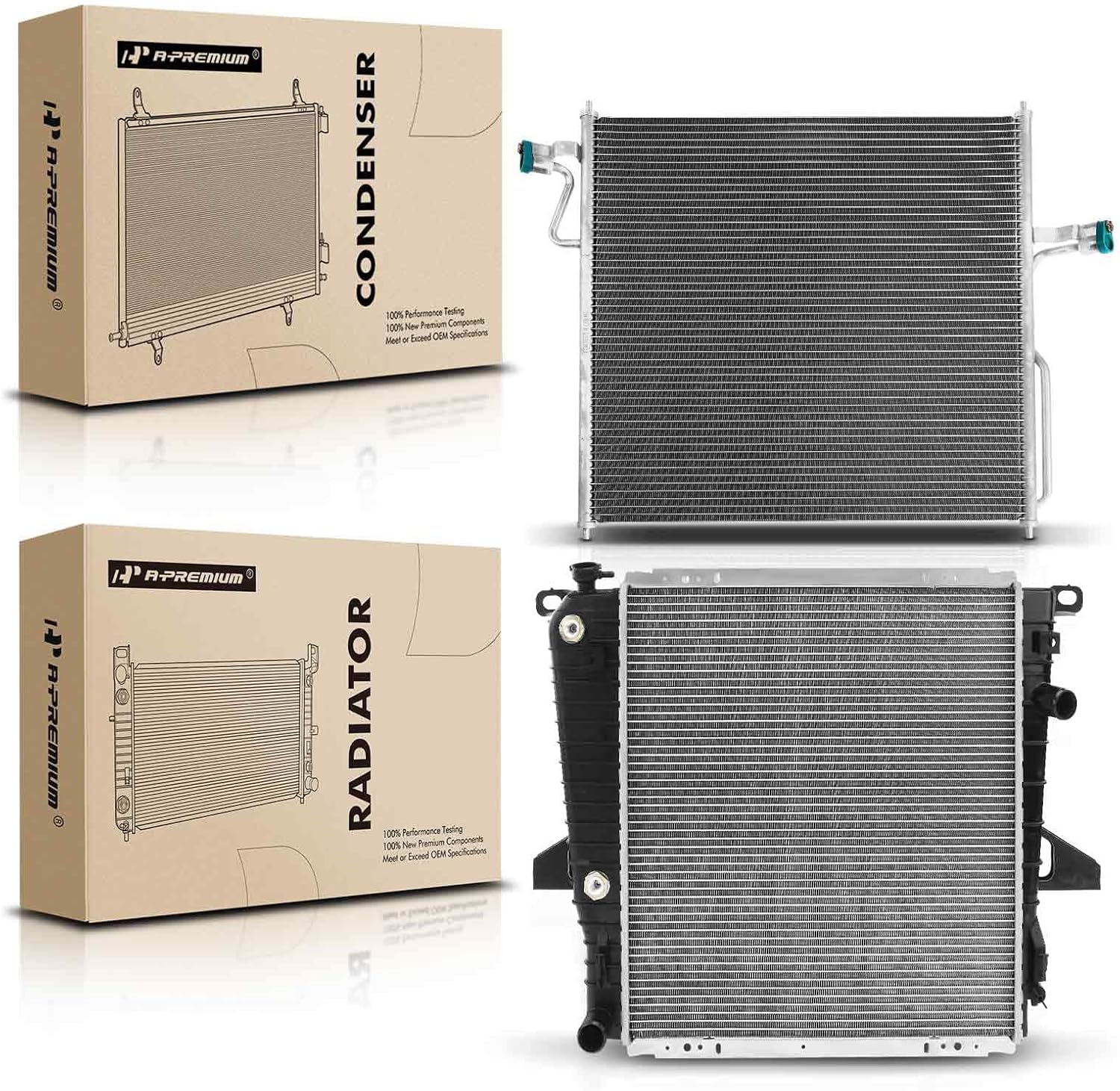 Amazon.com: A-Premium Engine Coolant Radiator & A/C Condenser Cooling ...