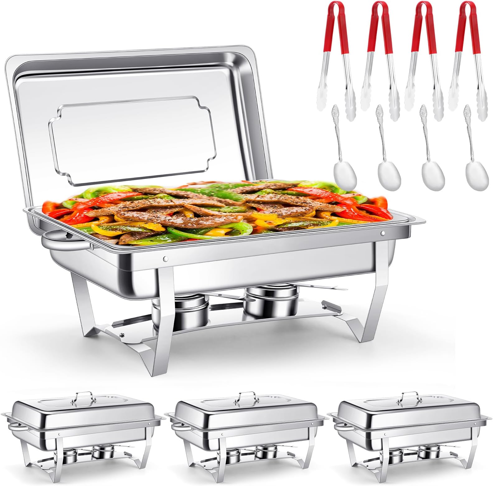 Amazon.com: 8 Pack 9QT Chafing Dish Buffet Set Stainless Steel ...