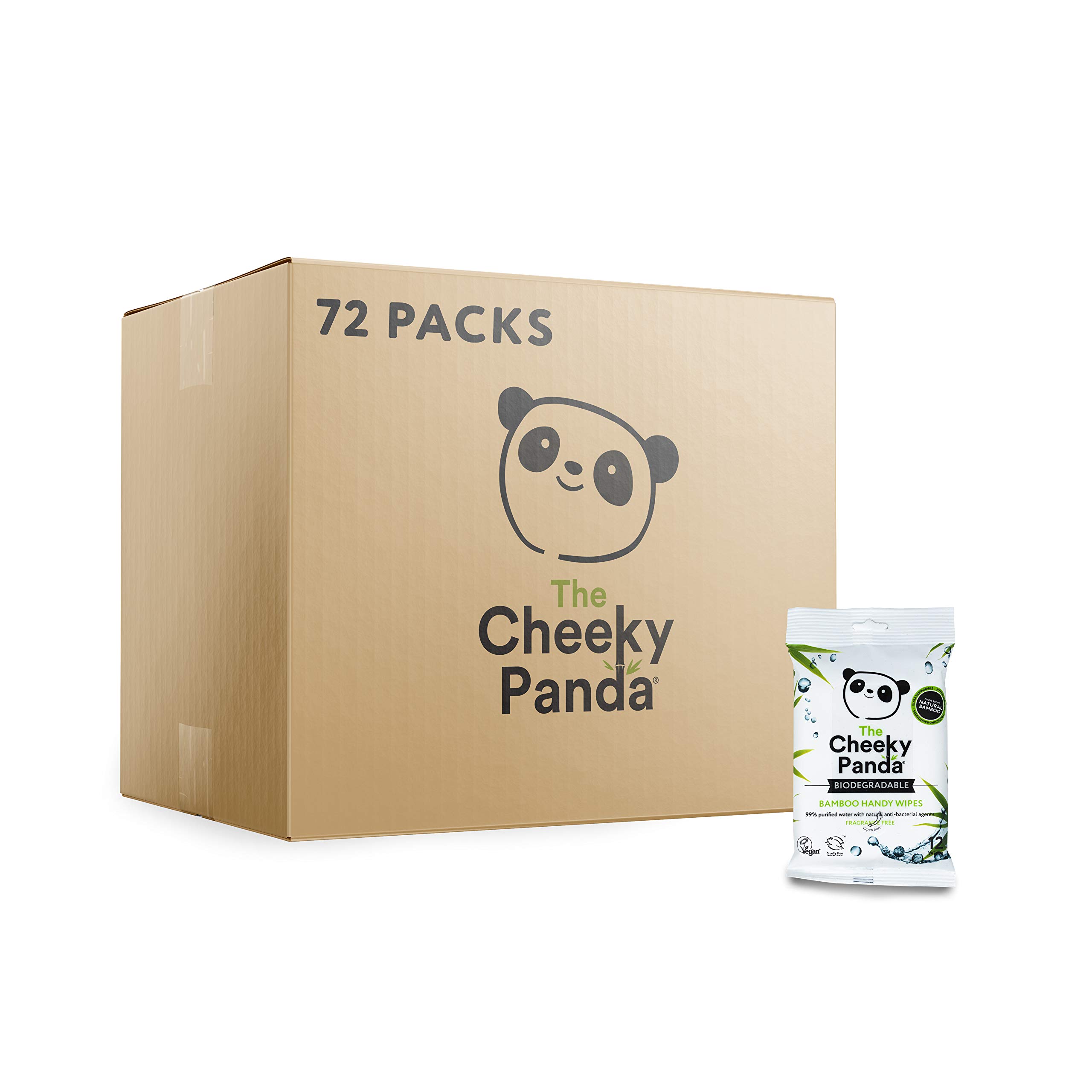 The Cheeky Panda – Bamboo Handy Wipes | Bulk Box of 72 Packs (12 Wipes ...