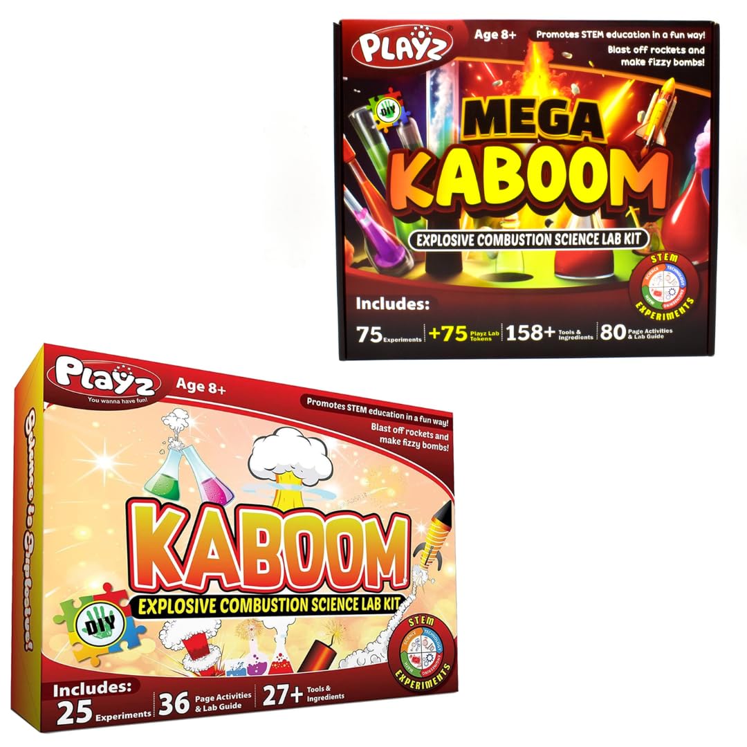 Amazon.com: Playz Kaboom 150+ Experiments Science kit + Playz Kaboom 75 ...