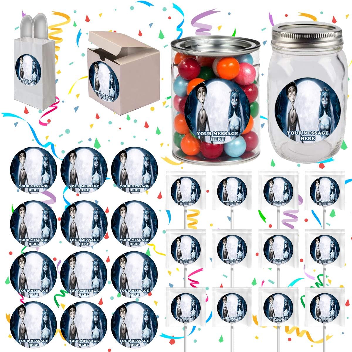 Amazon.com: Corpse Bride Party Favors Supplies Decorations Stickers 12 ...