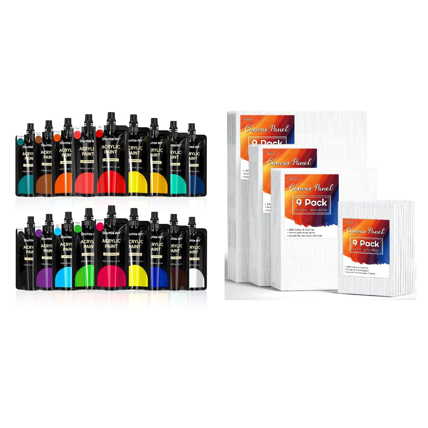 Amazon.com: Shuttle Art Acrylic Painting Bundle, Set for 18 Colors ...