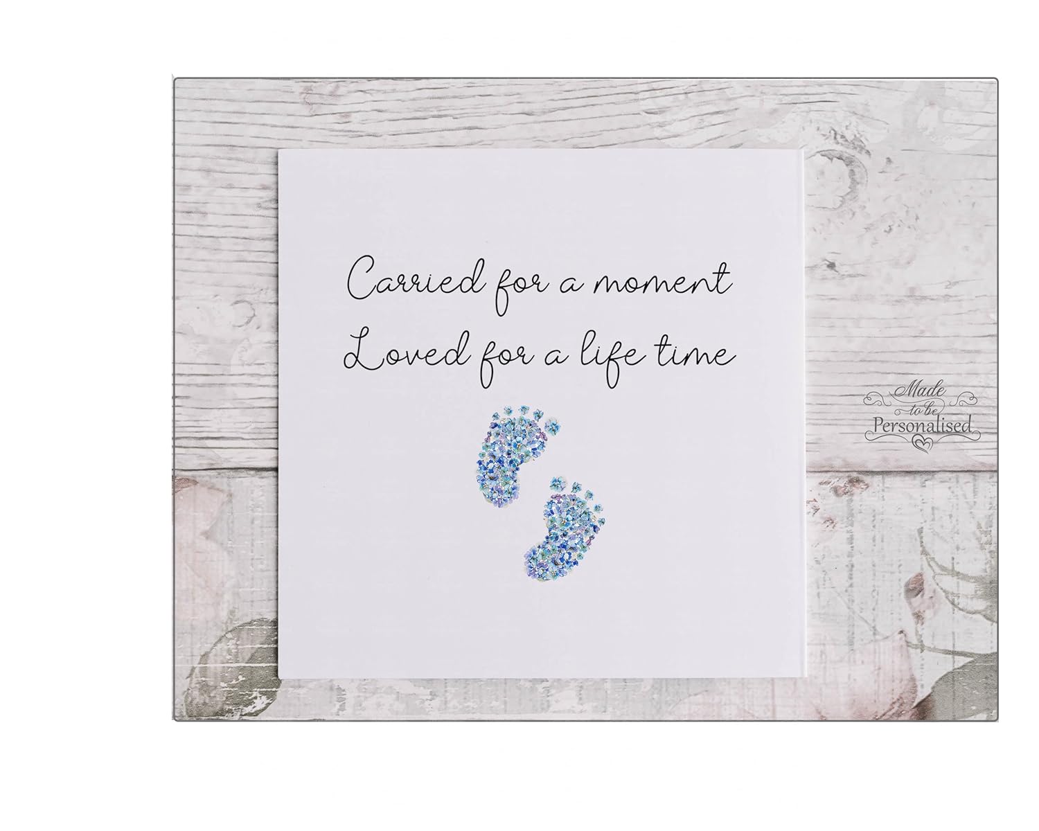 Baby Loss Card, forget me not baby feet, carried for a moment, loved ...