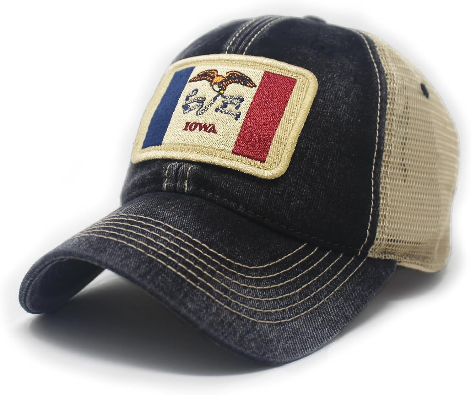 S.L. Revival Co Iowa Flag Patch Trucker Hat, Black at Amazon Men’s ...