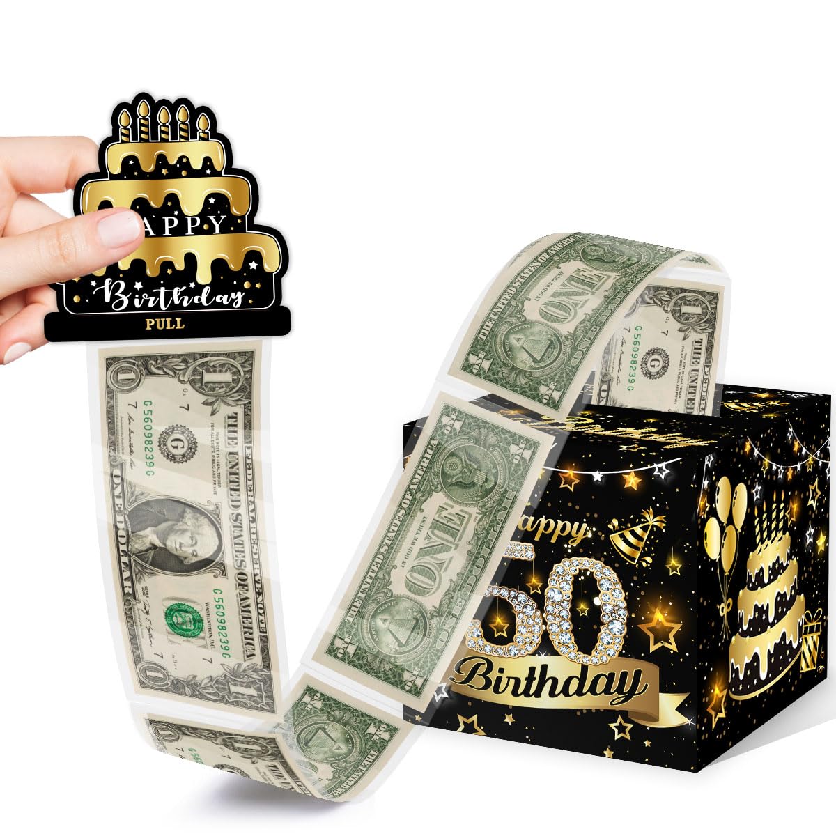 Snapklik.com : 50 Years Old Surprise Box Gift Box For Money Pull, Money ...