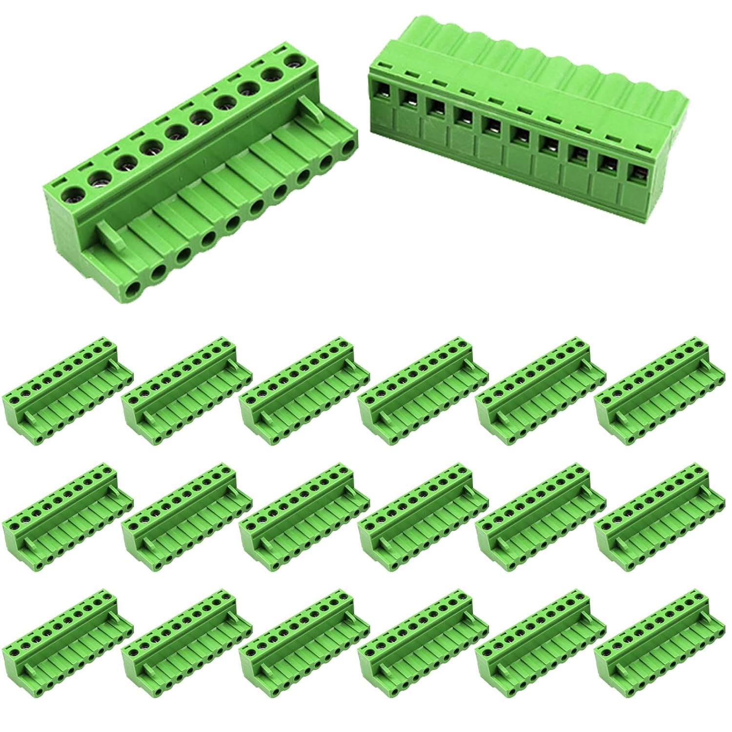 kuosbiu 20PCS 10 Pin 5.08mm Pitch PCB Mount Screw Terminal Block ...