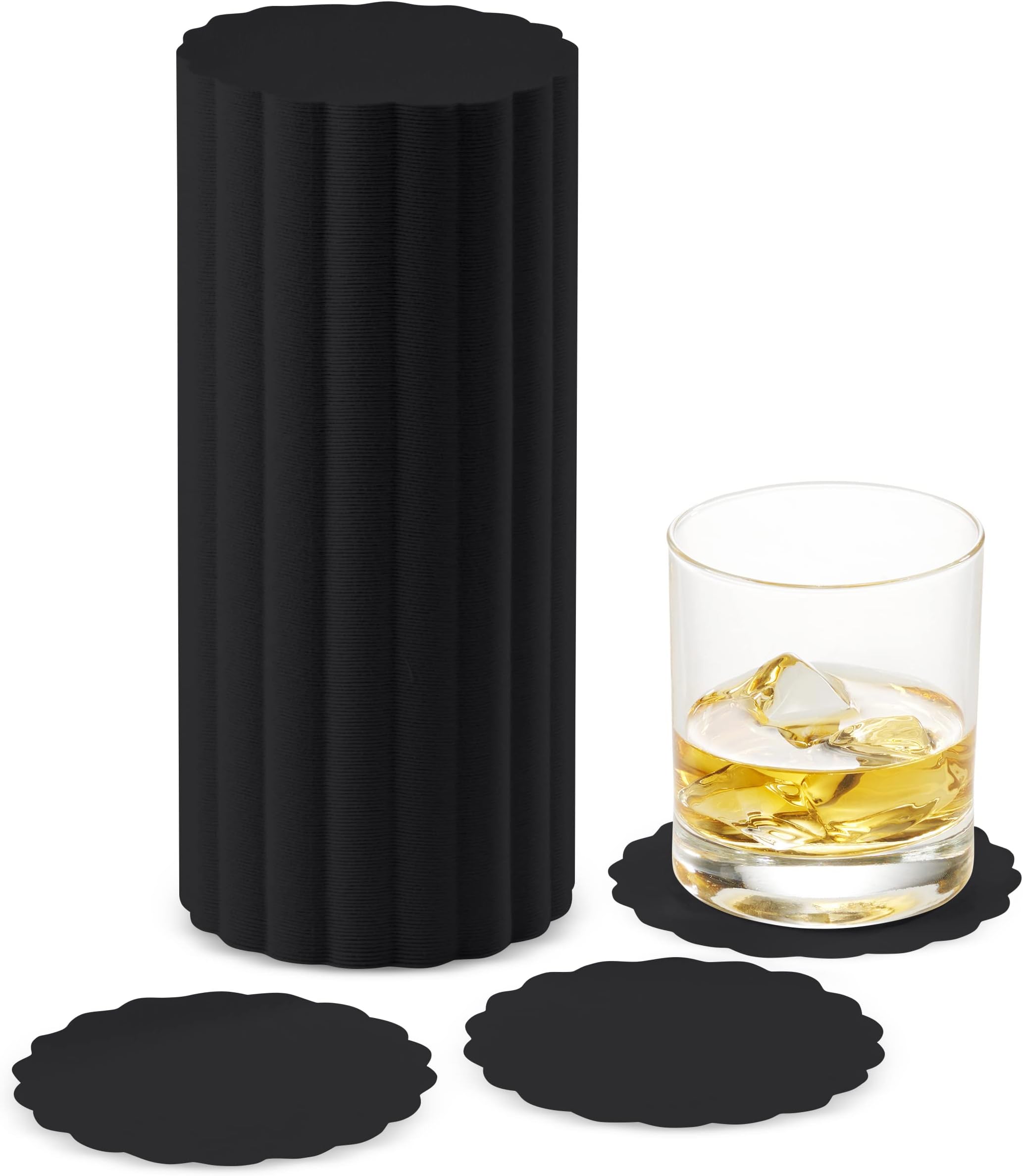 Amazon.com: Disposable Linen-Feel Black Coasters for Drinks, 3.5 Inch ...