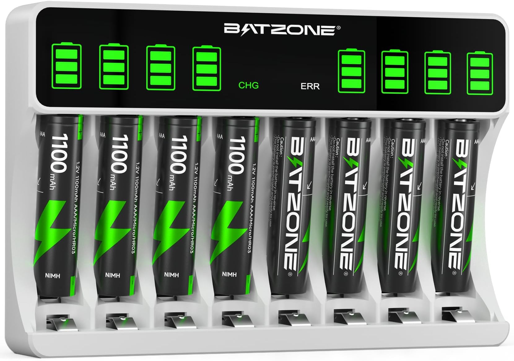 Amazon.com: AA AAA Battery Charger 4-Bay | Individual Charger for NiMH ...