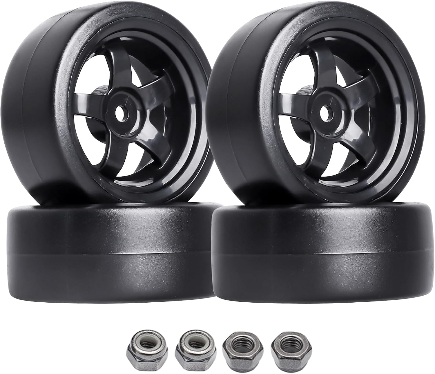 Amazon.com: Hobbypark 12mm Hex 1/10 RC Drift Tires Hard Plastic and ...