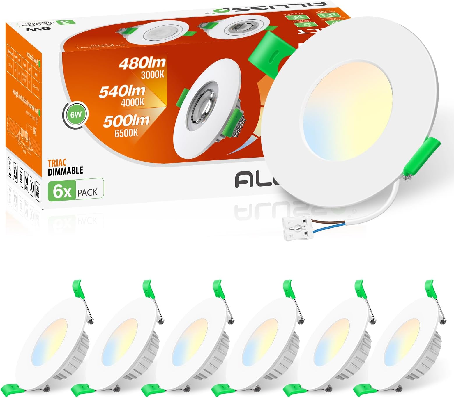 LED Downlights Ultra Slim Dimmable 6W 68mm, Downlights for Ceiling Warm ...