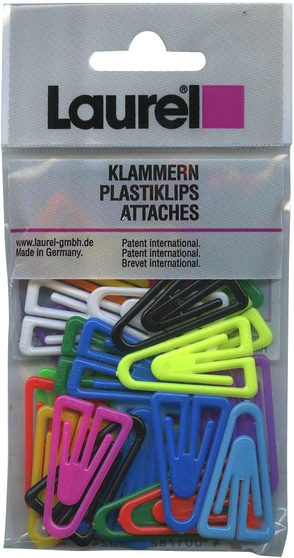 Laurel Büroklammern Plastikclips 35mm VE=30 Stück sortiert : Amazon.de ...