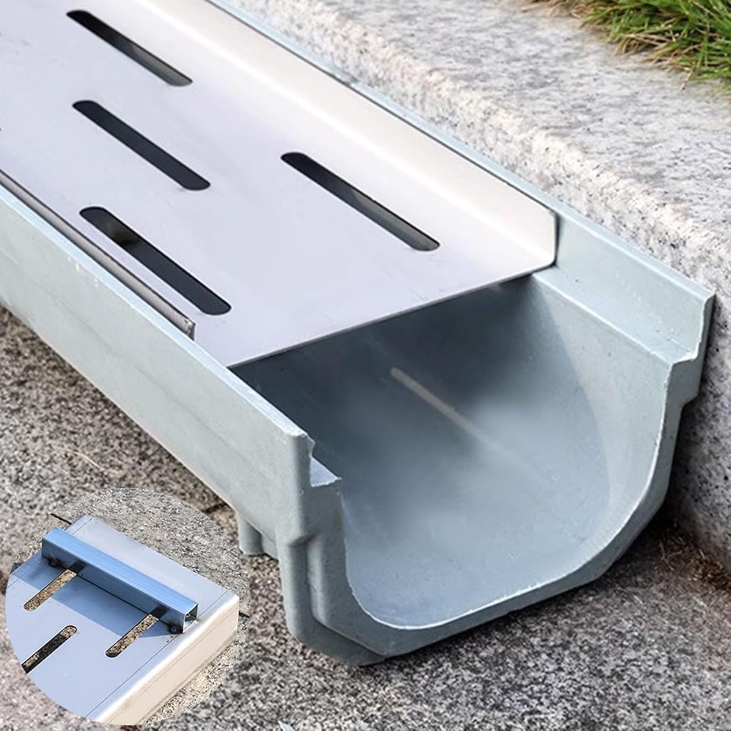 DKRAHRJJ Drainatrench, Channel Drain with Grate, Gutter Trench Drains ...