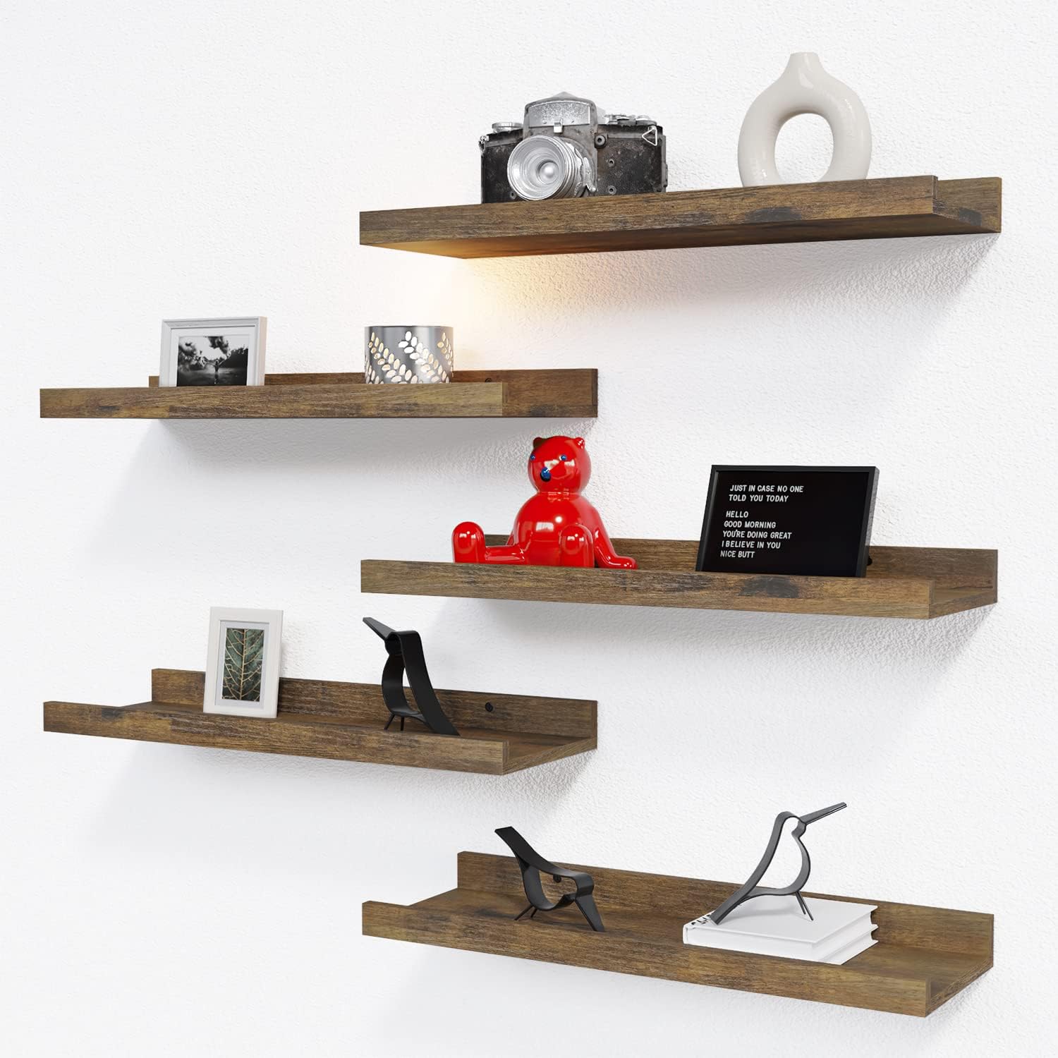 Amazon.com: Fixwal Floating Shelves, 6 Sets of Wall Mounted Shelves for ...