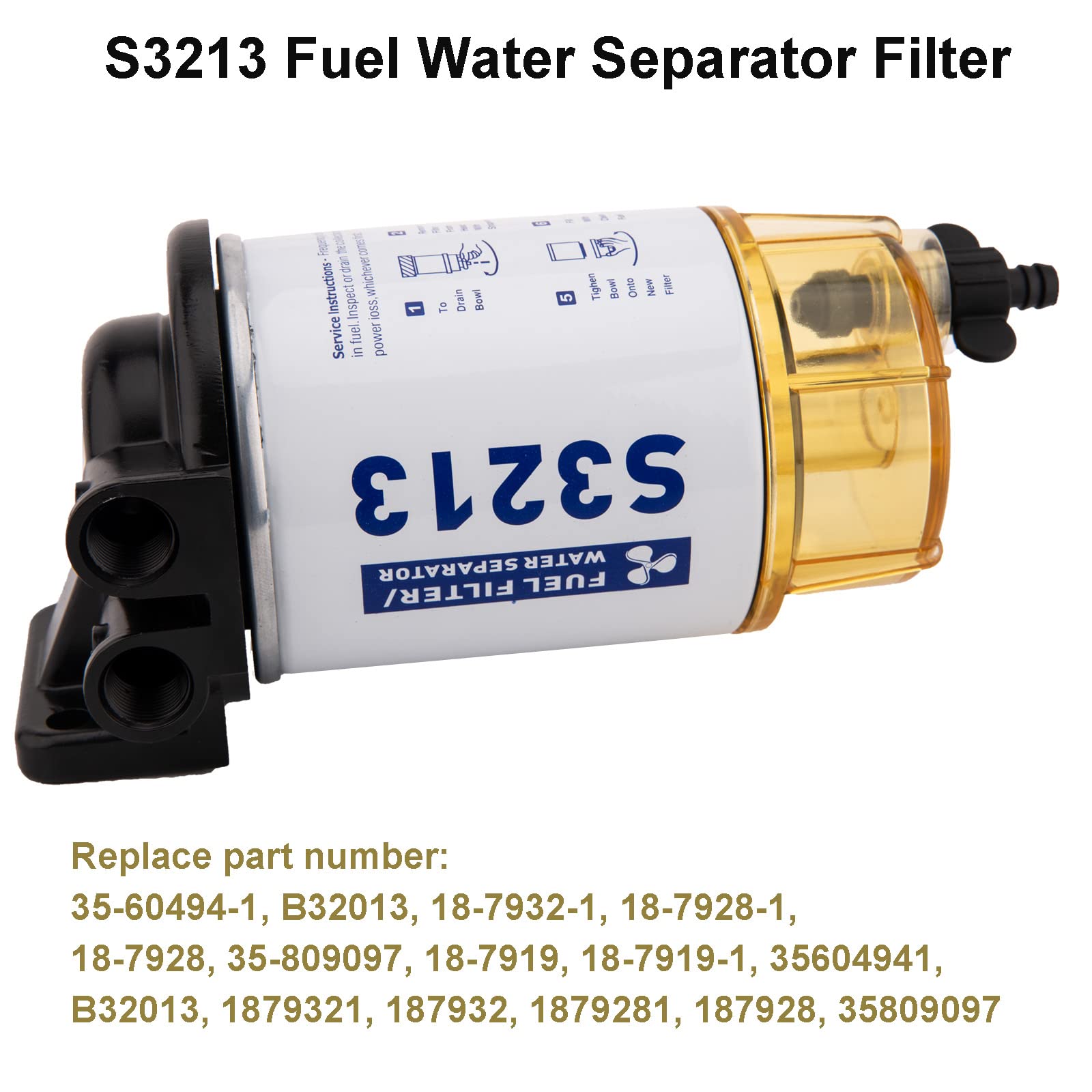 Snapklik.com : S3213 Fuel Water Separator Filter, Marine Water ...