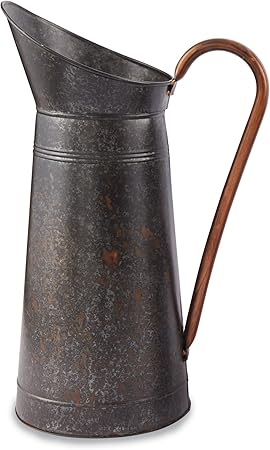 Amazon.com: Mud Pie Galvanized Tin Decorative Pitcher, Large : Home ...