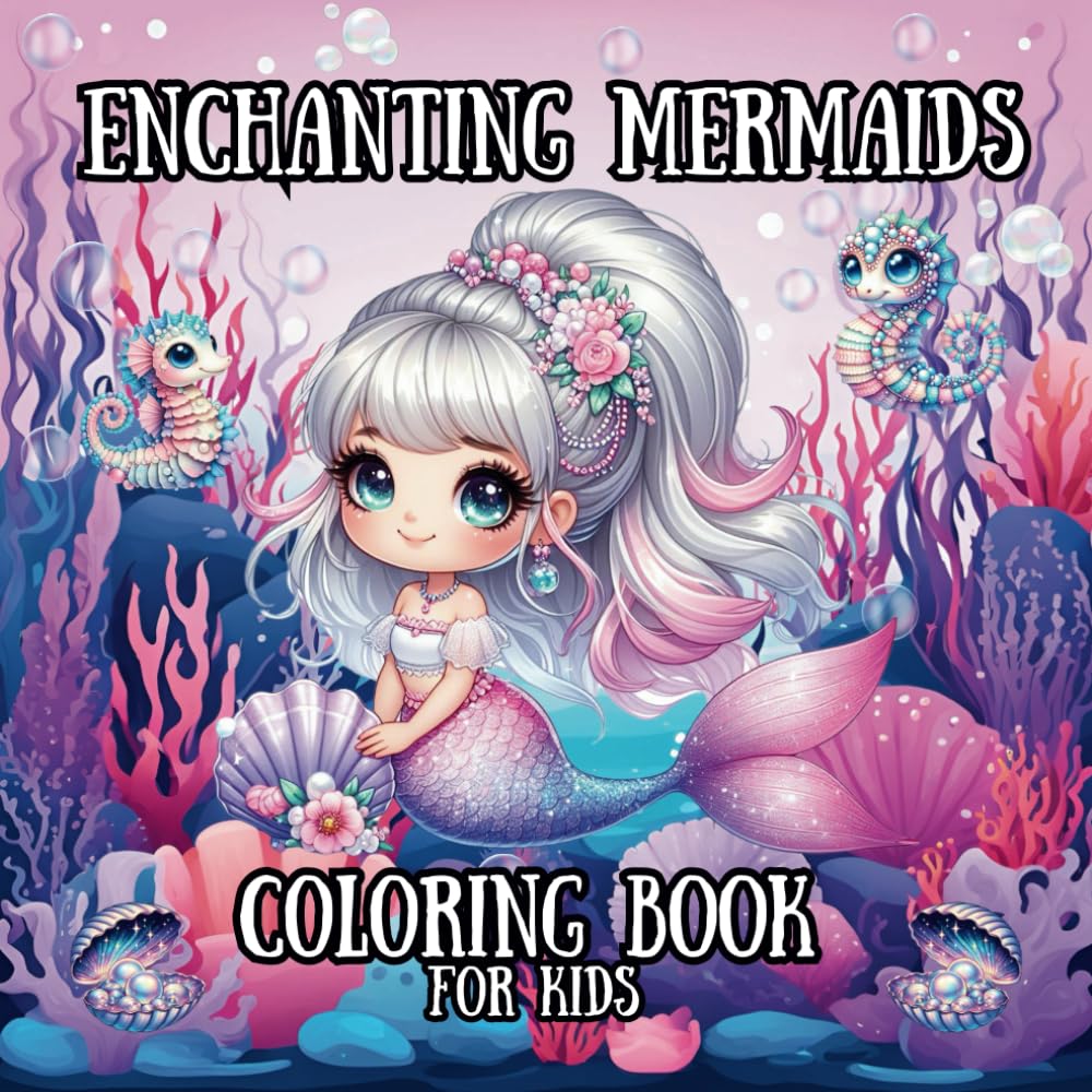 Enchanting Mermaids Coloring Book: For Kids 4+: WALKER, S.J ...