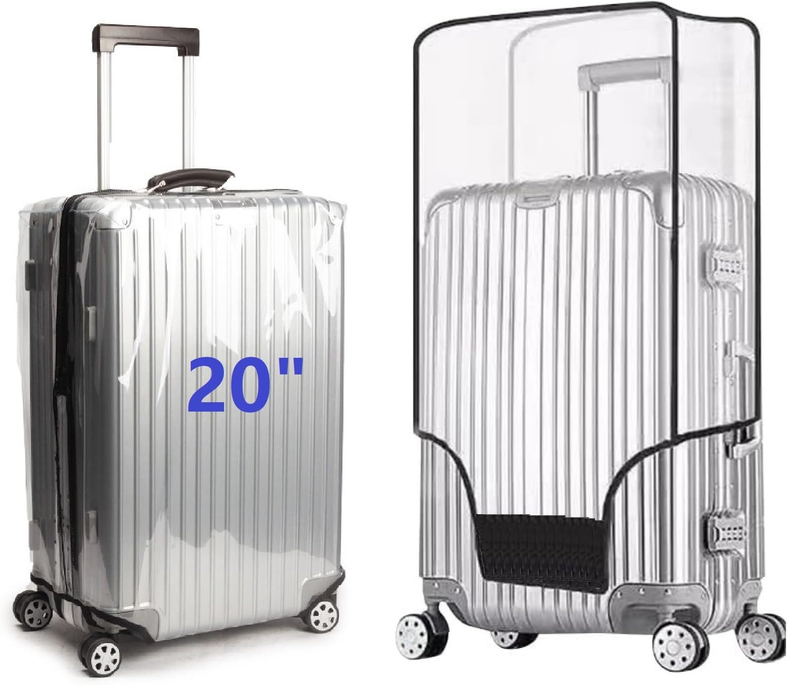 Amazon.com | FABULWAY 2PCS Clear PVC Suitcase Cover Protectors ...
