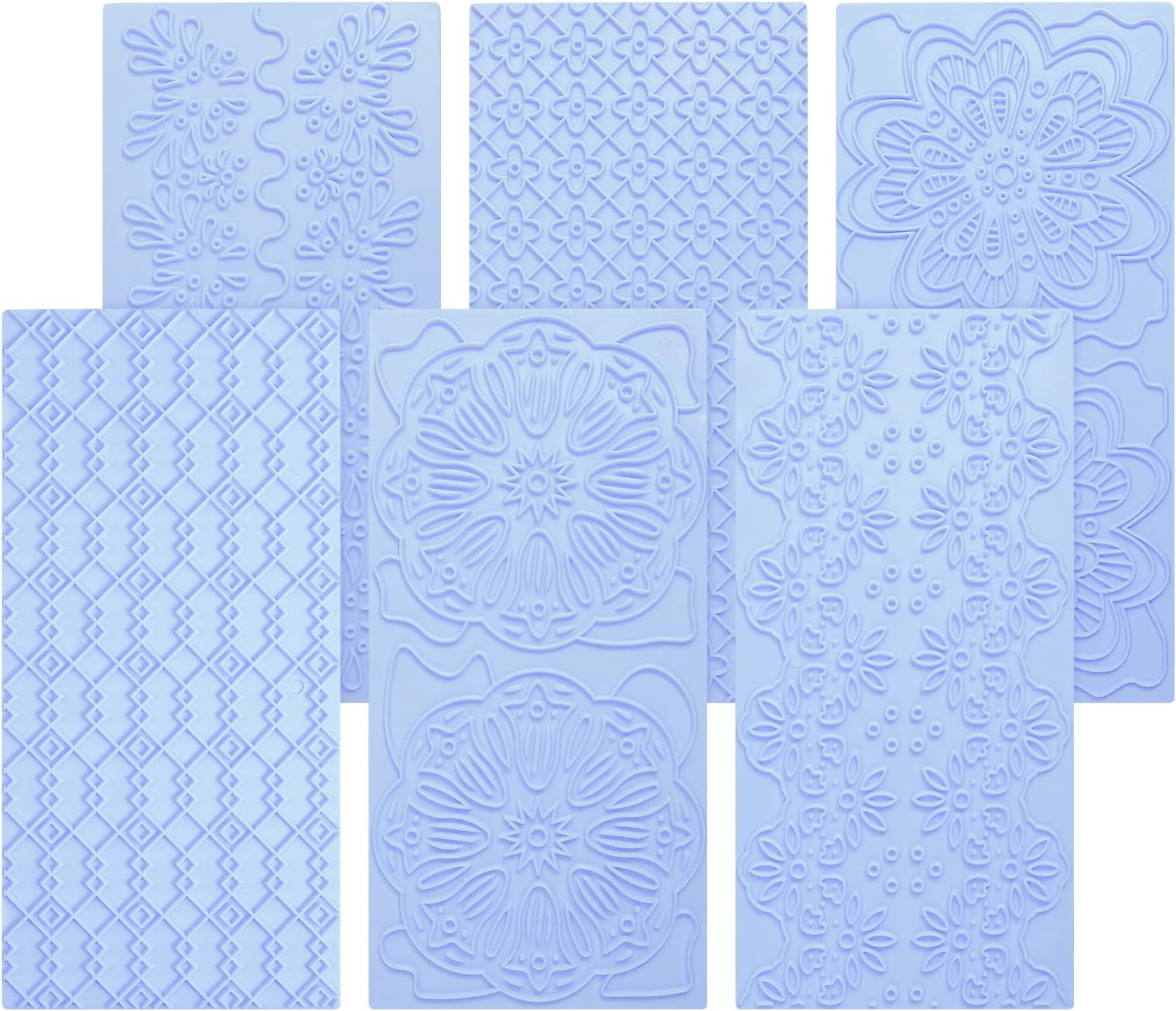 Amazon.com: 6 Pack Fondant Impression Mat Set Cake Decor Mold Set ...