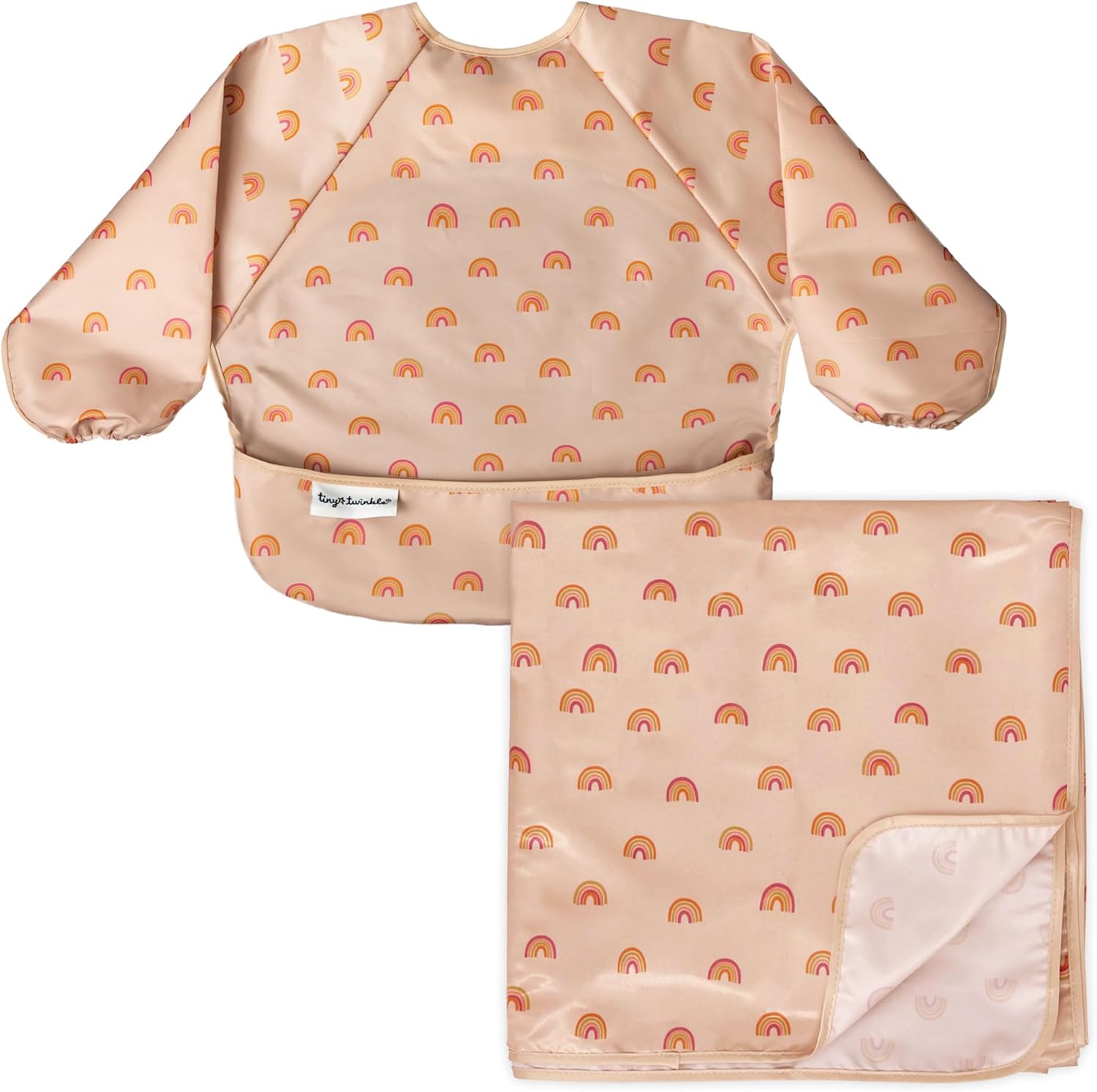 Amazon.com : Tiny Twinkle Mess-proof Splat Mat and Full Sleeve Bib ...