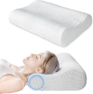 lomenmon Memory Foam Pillow, Orthopedic Cervical Support Pillow for ...