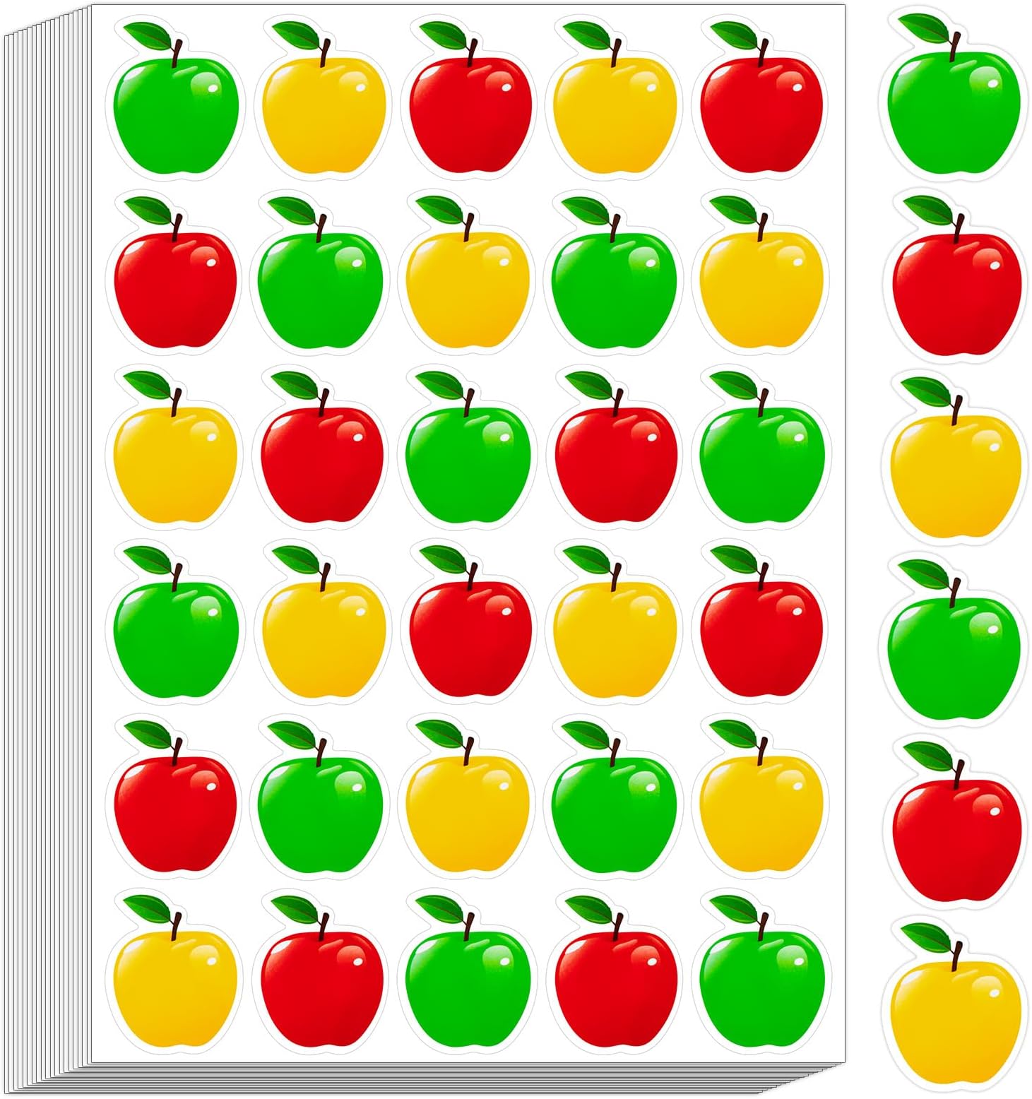 Amazon.com: Apple Shape Sticker,1 Inch Mini Apples for Teachers Reward ...