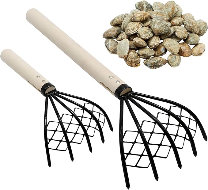 Amazon.com : Vkinman 2 Pcs Claw Rake Clam Scraper Tool for Beach ...