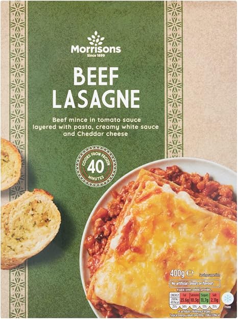 Morrisons Italian Beef Lasagne, 400g (Frozen) : Amazon.co.uk: Grocery