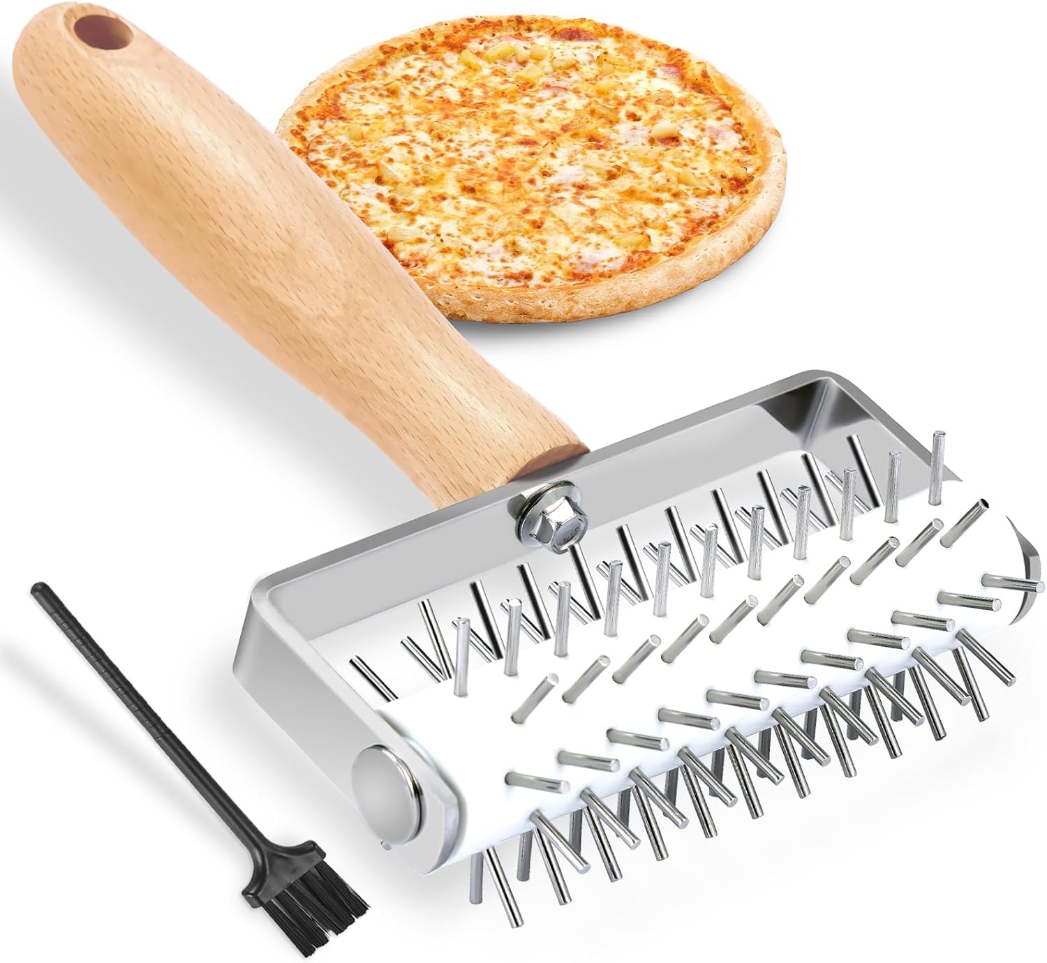Amazon.com: JuyVerq Pizza Dough Docker, Professional Dough Roller with ...