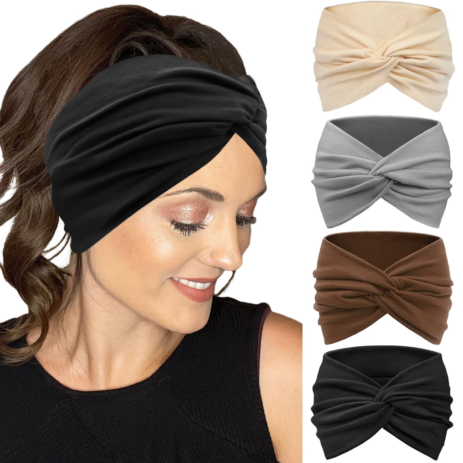 Amazon.com : IVARYSS Extra Wide Headbands for Women Non-Slip, 7'' Large ...