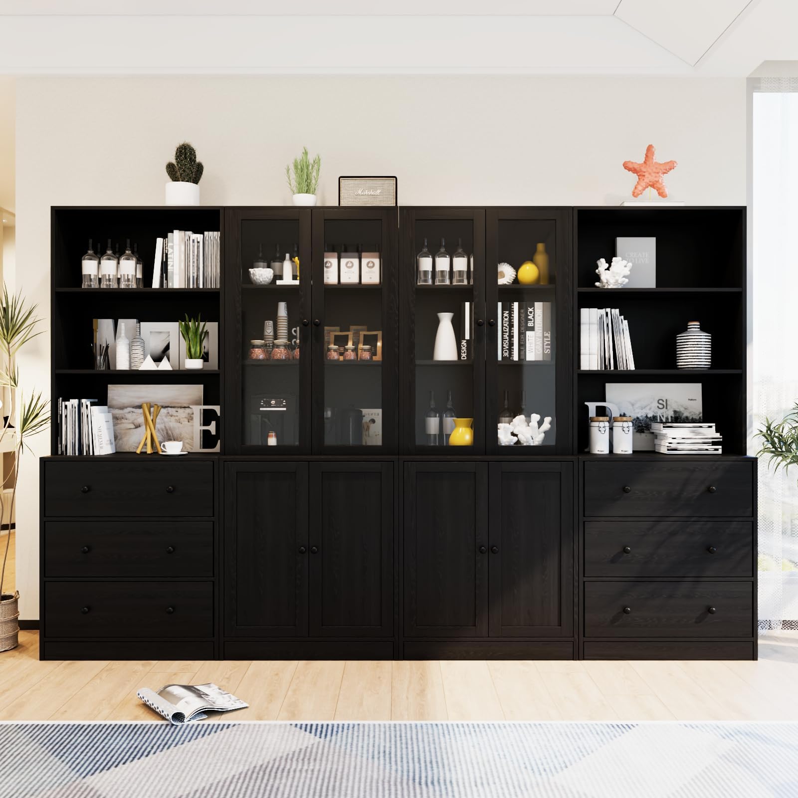 Amazon.com: TUSY 71" Bookshelf Bookcase, 3-Tier Modern Bookshelves 3 ...