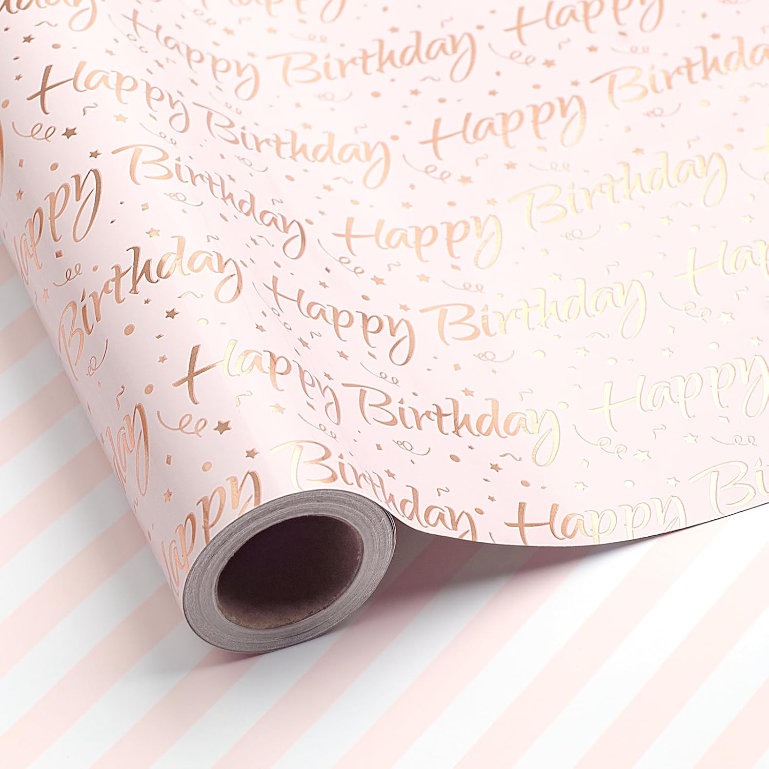Amazon.com: LDGOOAEL Mini Birthday Wrapping Paper Roll - Reversible ...