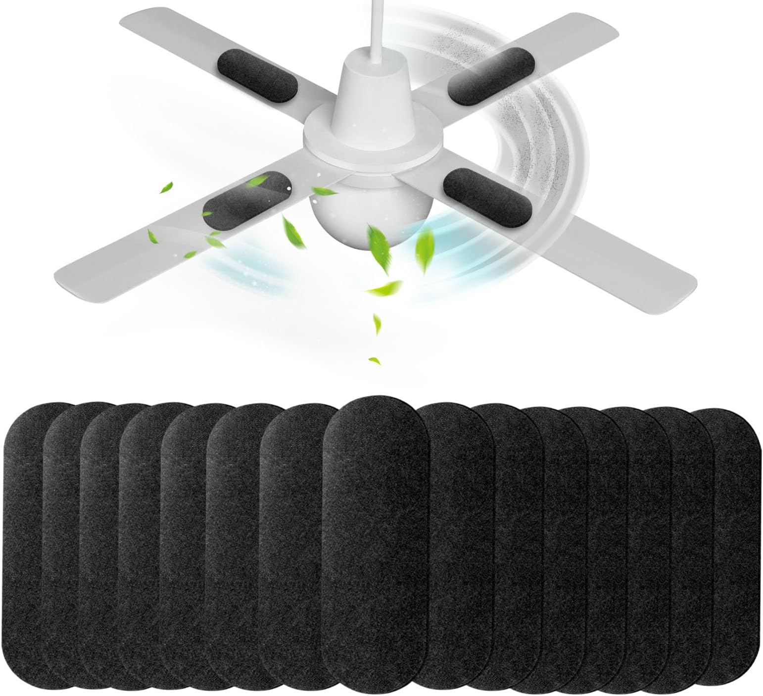 Amazon.com: 10 Pcs Ceiling Fan Filters for Blades Activated Coconut ...