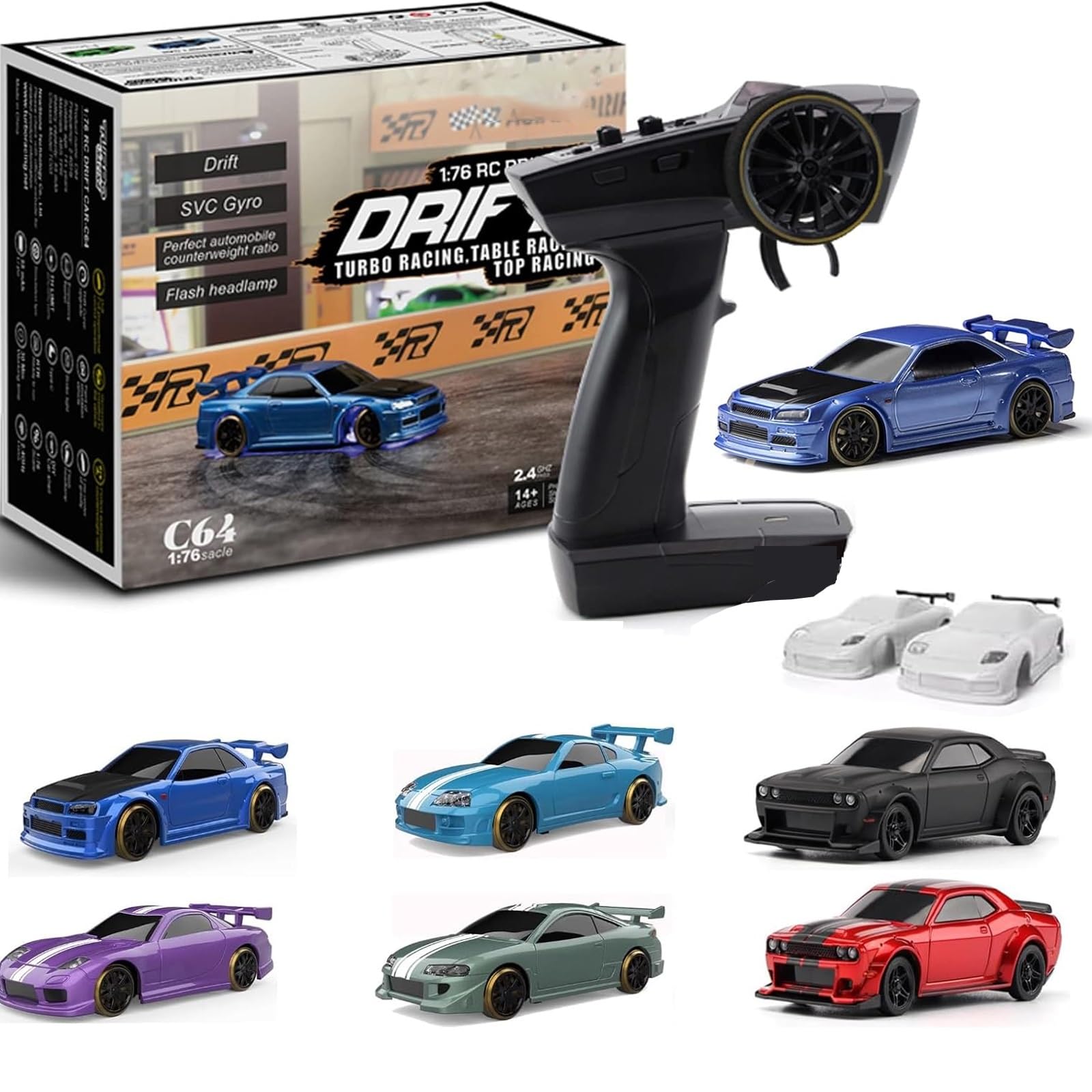 Amazon.com: Thrill Turbos Rc Car, Mini Turbo Drive 1/76 Scale Rc Micro ...