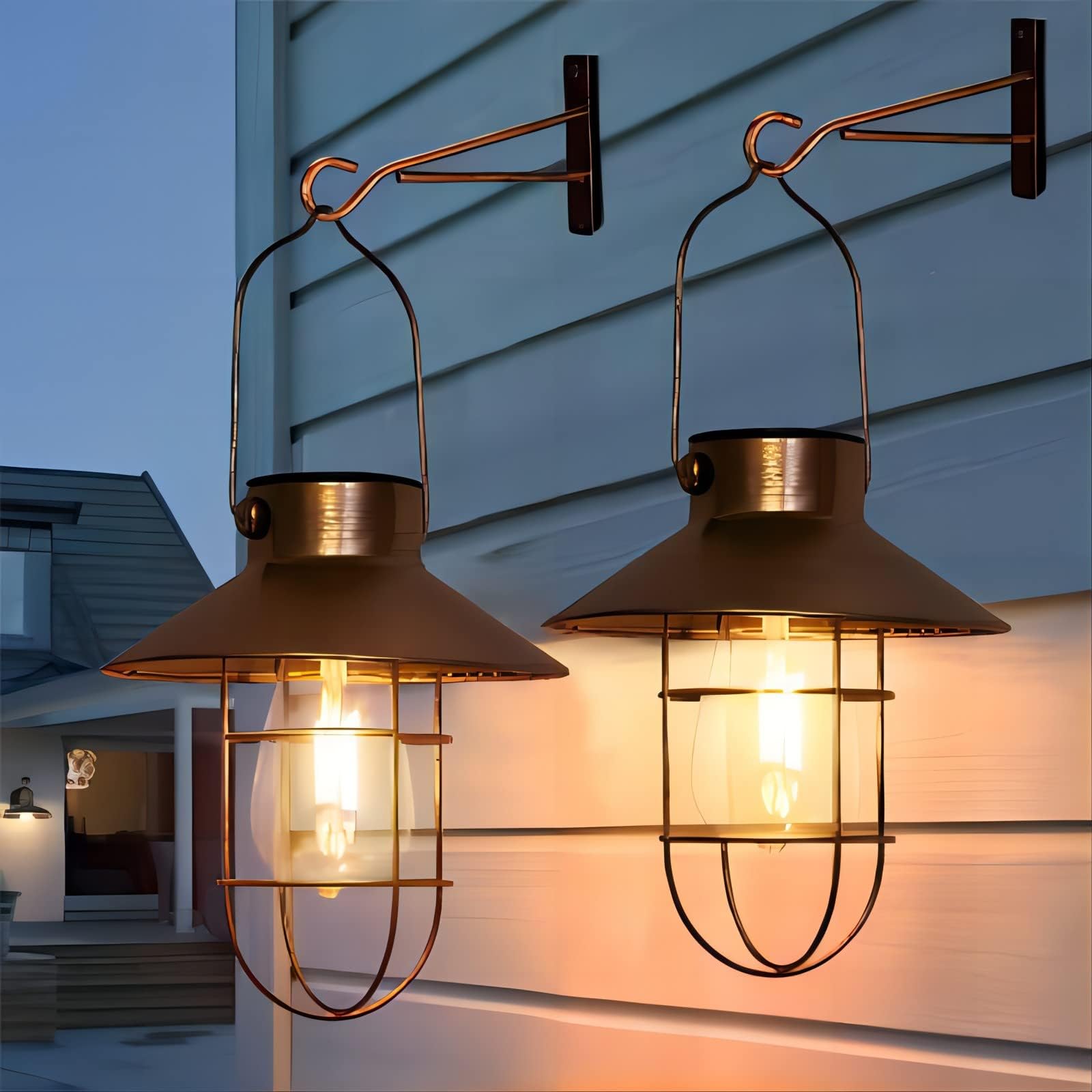 pearlstar Solar Lanterns Outdoor Metal Solar Powered Hanging Lights ...