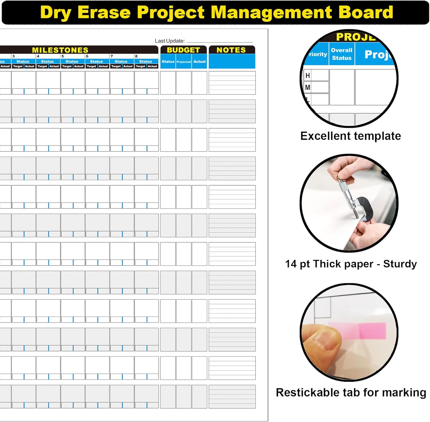 Large Project Management Vision Board for Wall, 36x42 Office Visual ...