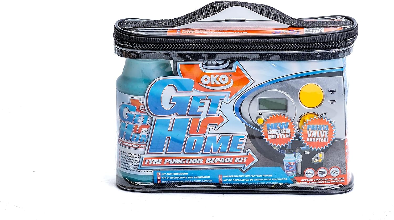 OKO ROAD SIDE PUNCTURE TYRE SEALANT EMERGENCY REPAIR GET U HOME KIT ...