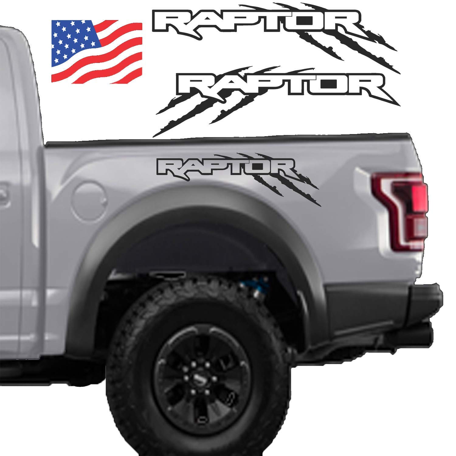 Buy Scratch graphics for Ford F150 Raptor SVT bed Side OUTLINE claw ...