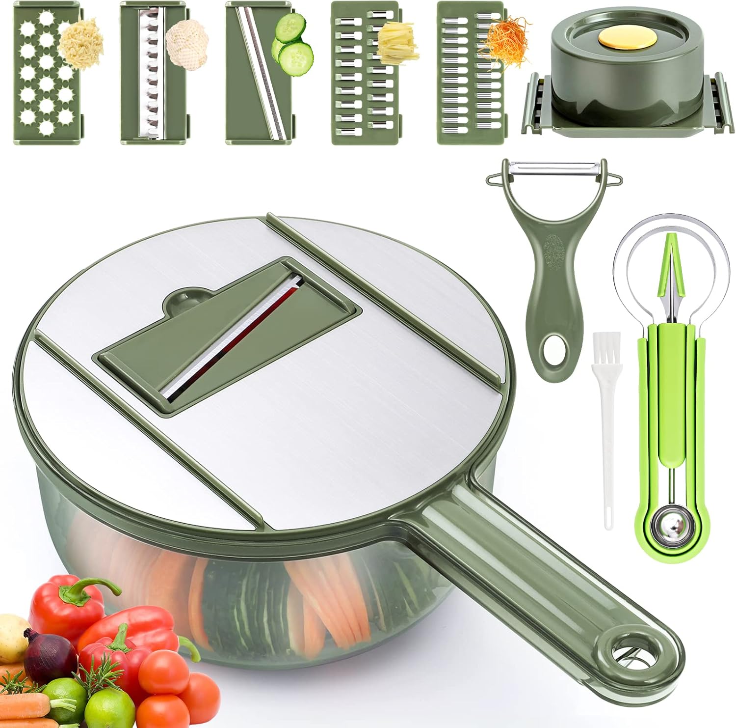 Amazon.com: Vegetable Chopper, Senbowe 14 in 1 Food Chopper Cutter ...