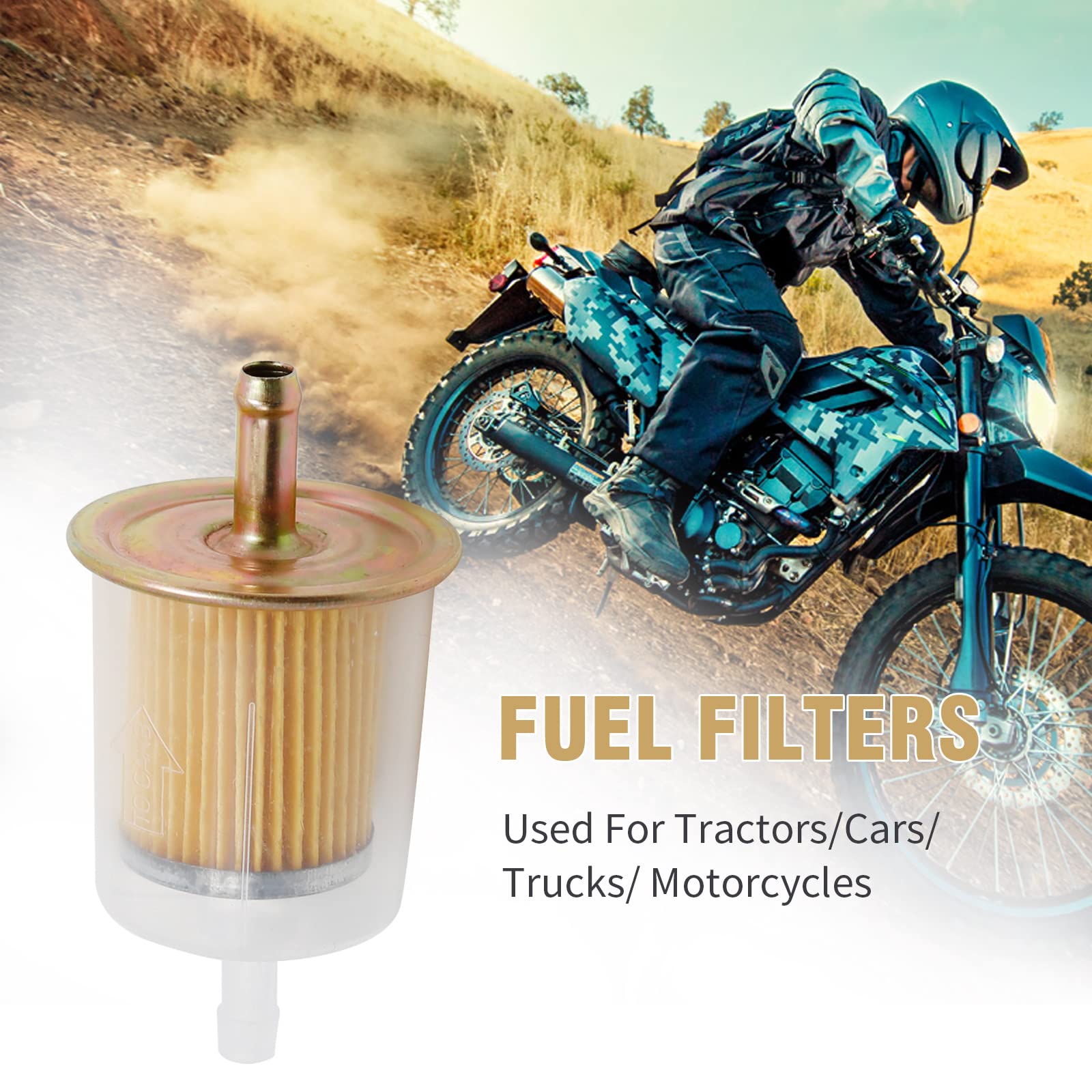 Snapklik.com : 5 Pcs 3/8" Universal Fuel Filters Industrial Tractors ...