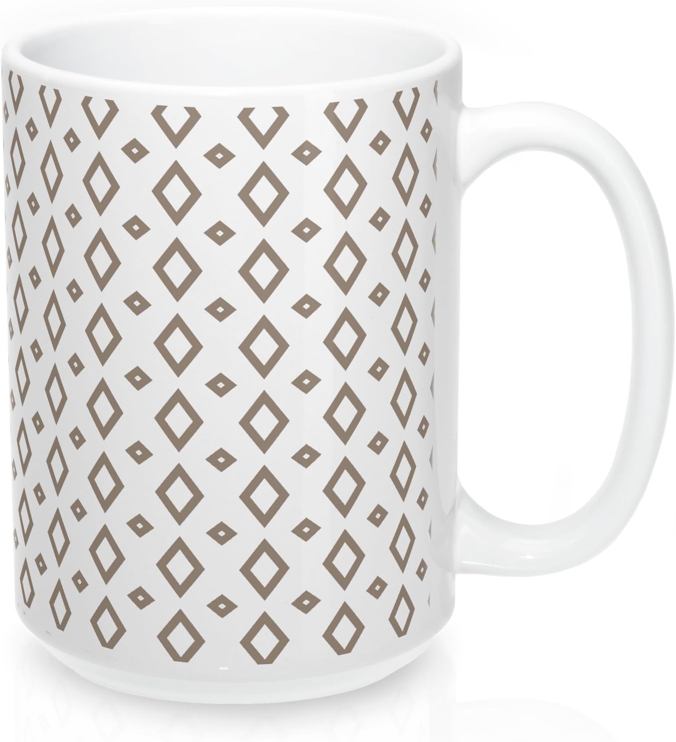 Amazon.com | 15 oz | Brown Diamond (Pattern) Coffee Mugs For Women ...