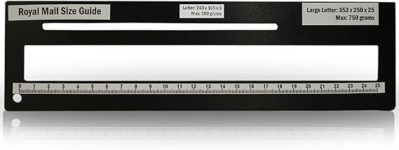 PPI Letter Size Guide Ruler Post Office Postal Price Postage. (Black ...