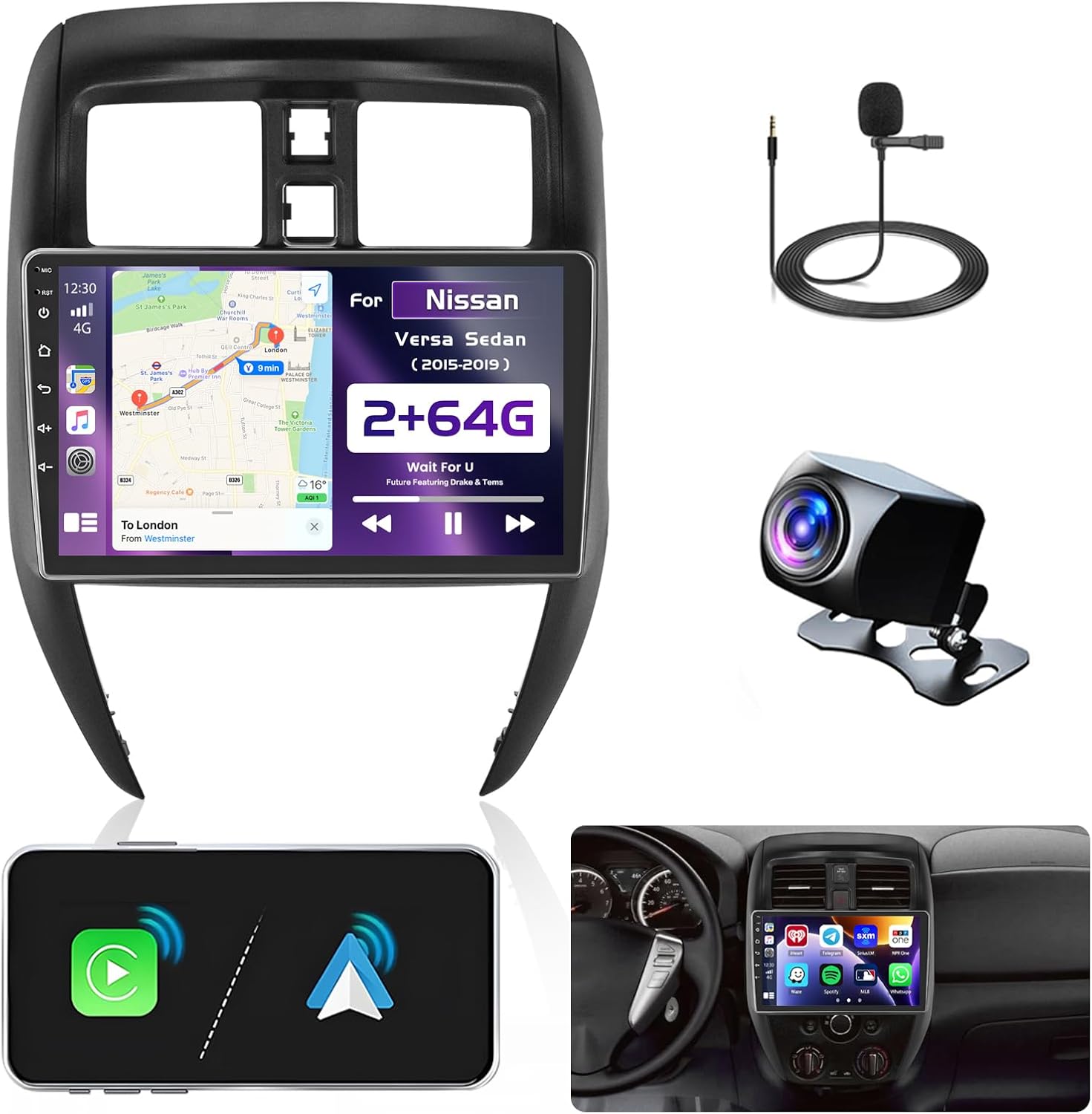 Amazon.com: Car Radio for Nissan Versa Sedan 2015 2016 2017 2018 2019 ...
