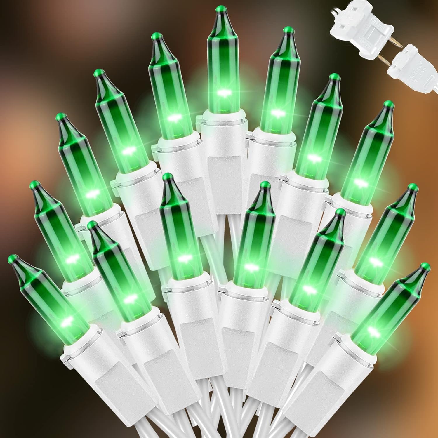 Amazon.com: LAMPHOME 100 Count Green-String Lights - 21.6FT LED ...