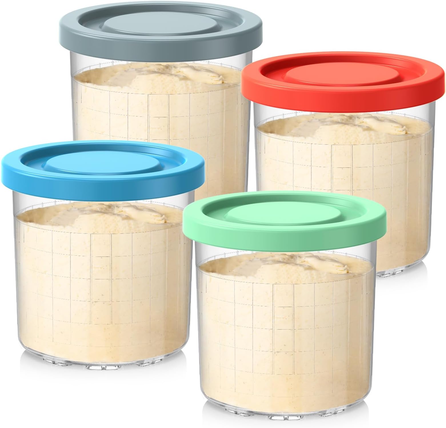 Amazon.com: 4 Pack Containers Extra Replacement for Ninja Creami Pints ...