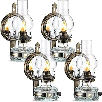 Amazon.com: Yexiya 4 Pcs Large Kerosene Lamp Lantern Chamber Oil Wall ...