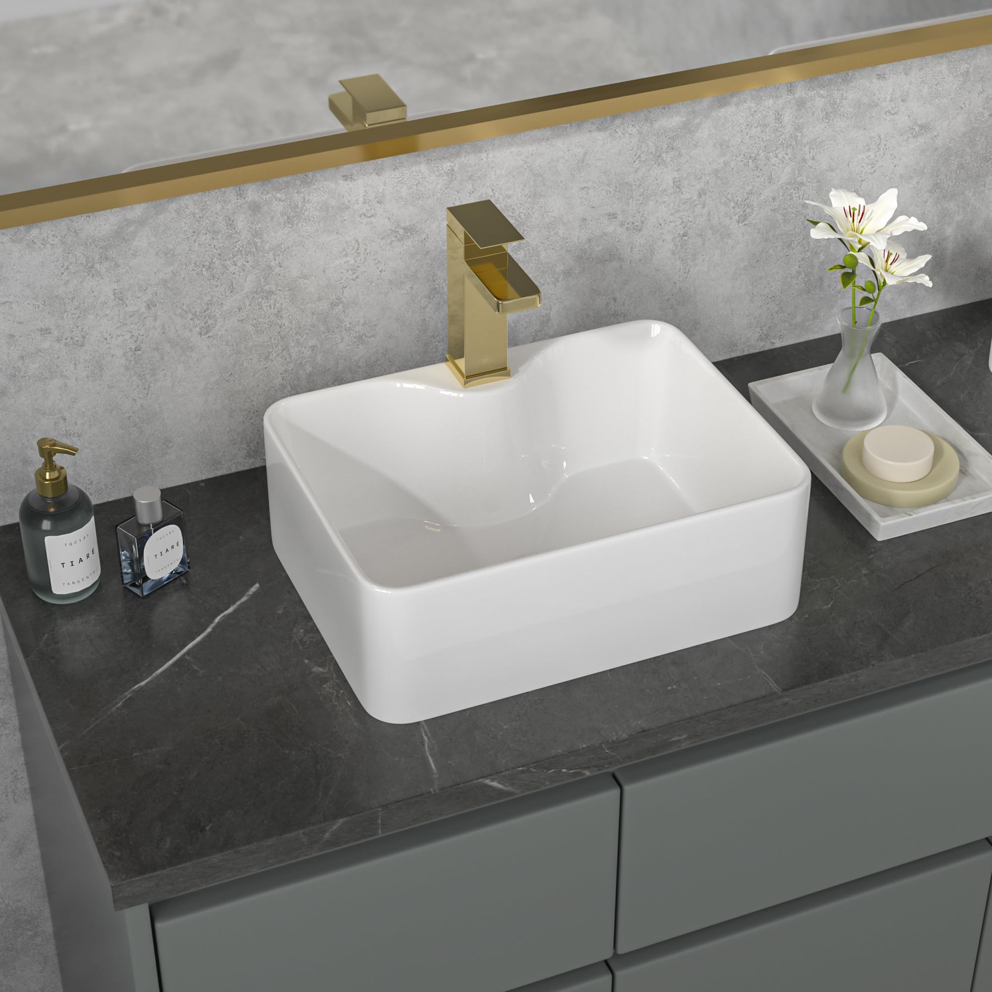Snapklik.com : Sarlai Vessel Sink Rectangular - 19"x15" Modern Bathroom ...