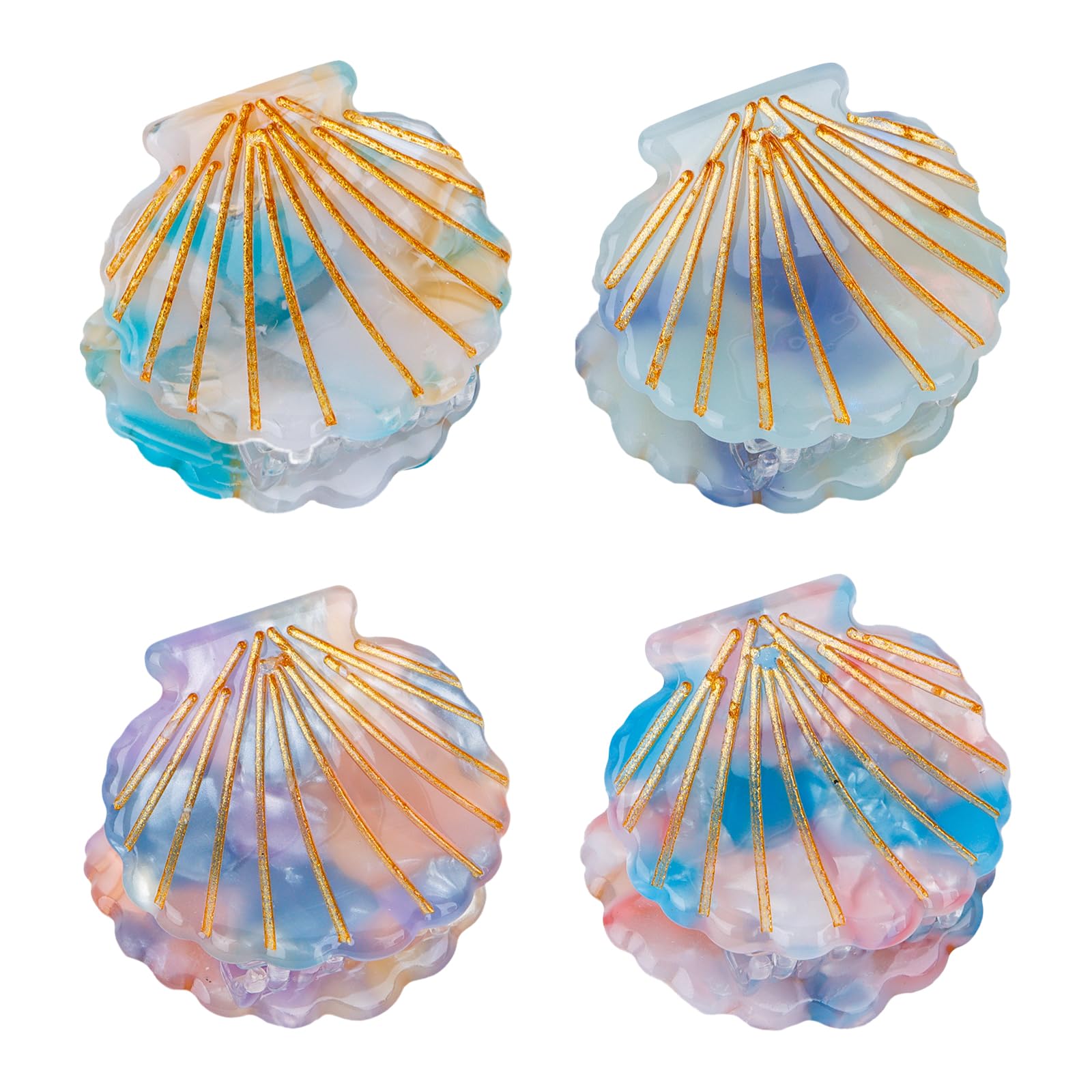 Amazon.com : YARIEW Seashell Hair Claw Clips - Mini Shell Clips for ...
